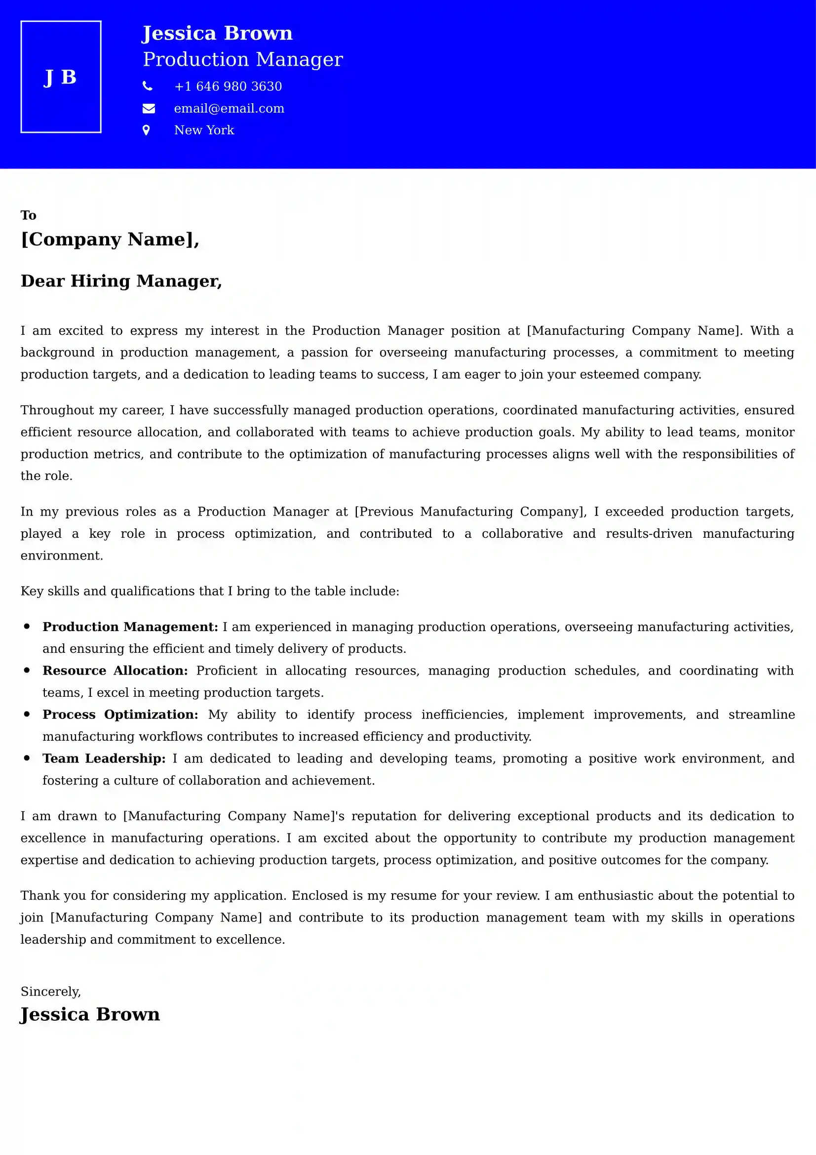 Production Manager Cover Letter Examples South Africa Production Manager Cover Letter Examples South Africa